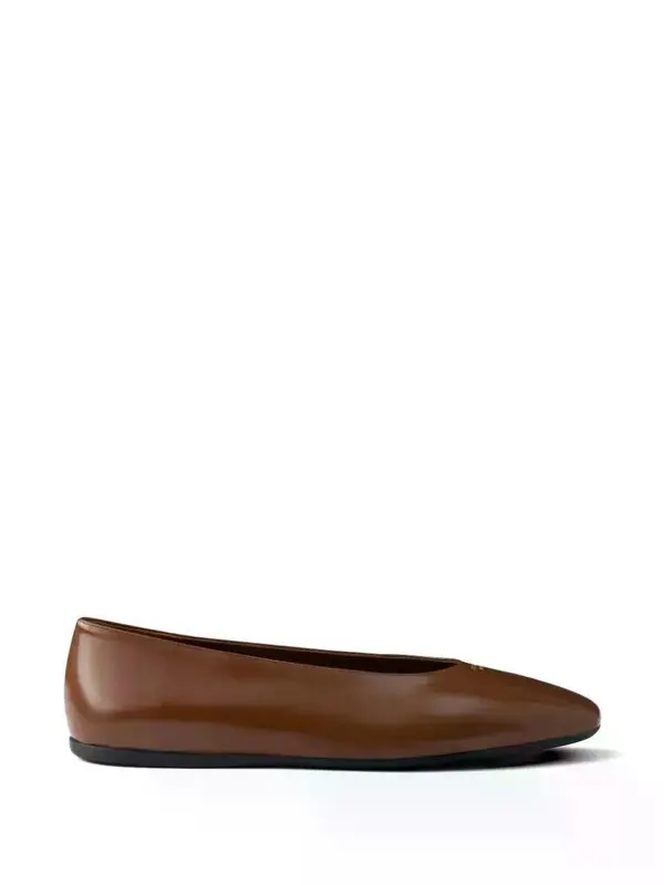 Prada Brushed Leather Ballet Flats