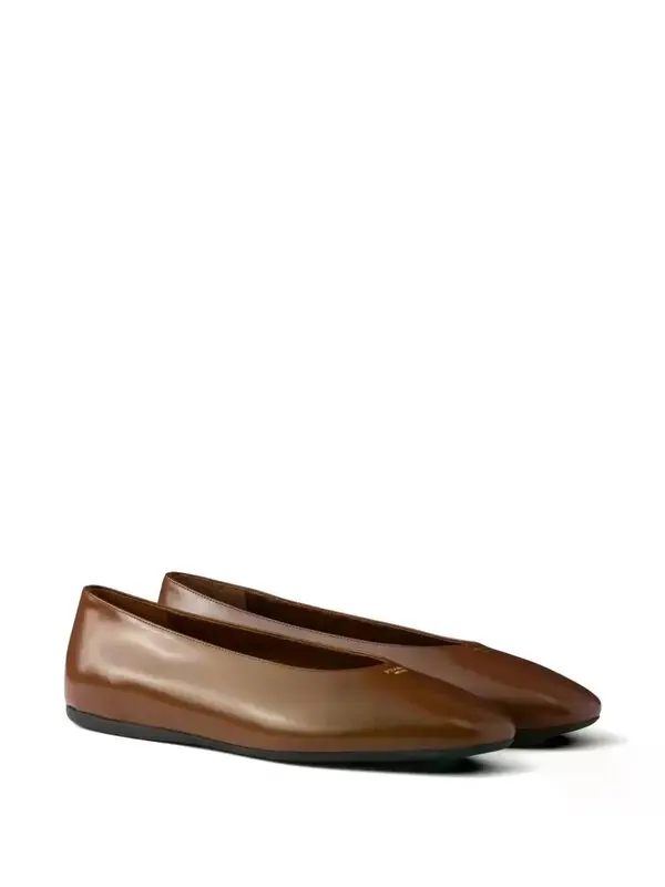 Prada Brushed Leather Ballet Flats