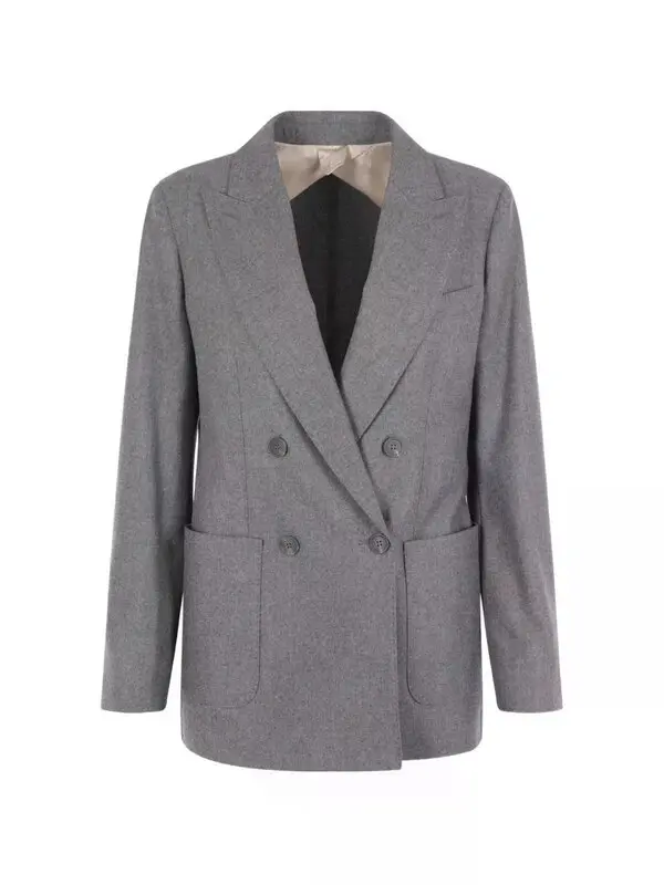 Max Mara Double-breasted Peaked-lapel Blazer - Grey