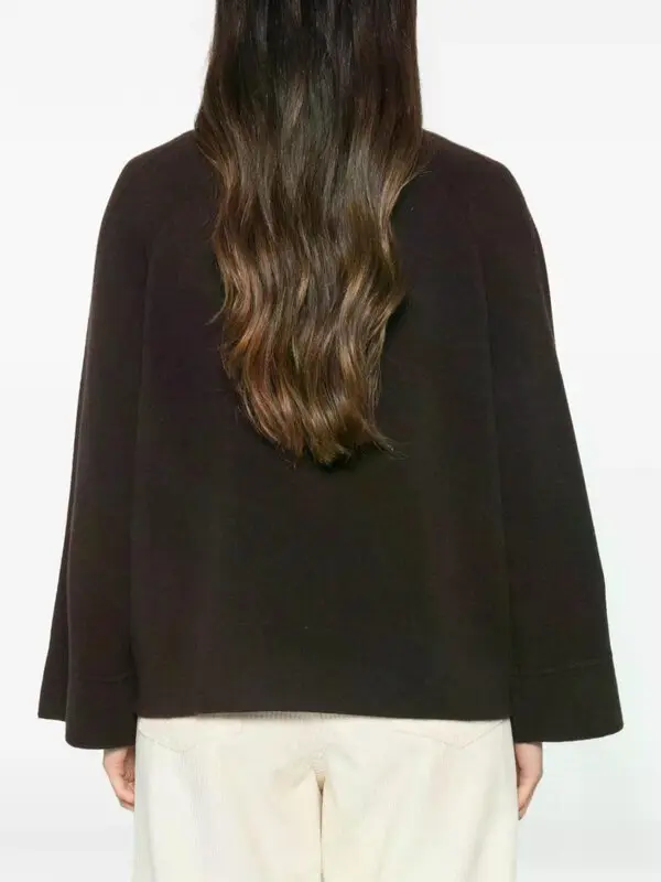 ALLUDE Zip-up Funnel Neck Cardigan