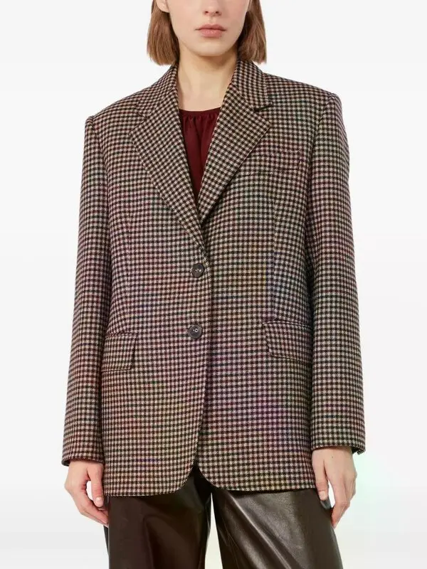 Max Mara Mstsalice Check-pattern Virgin-wool Blazer - Brown