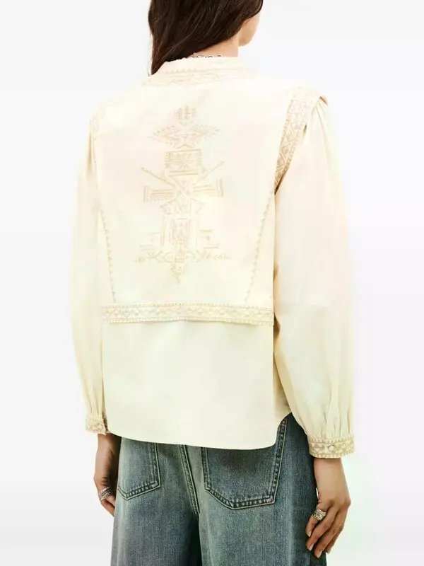 Ba&sh Laura Embroidered Long-sleeved Blouse
