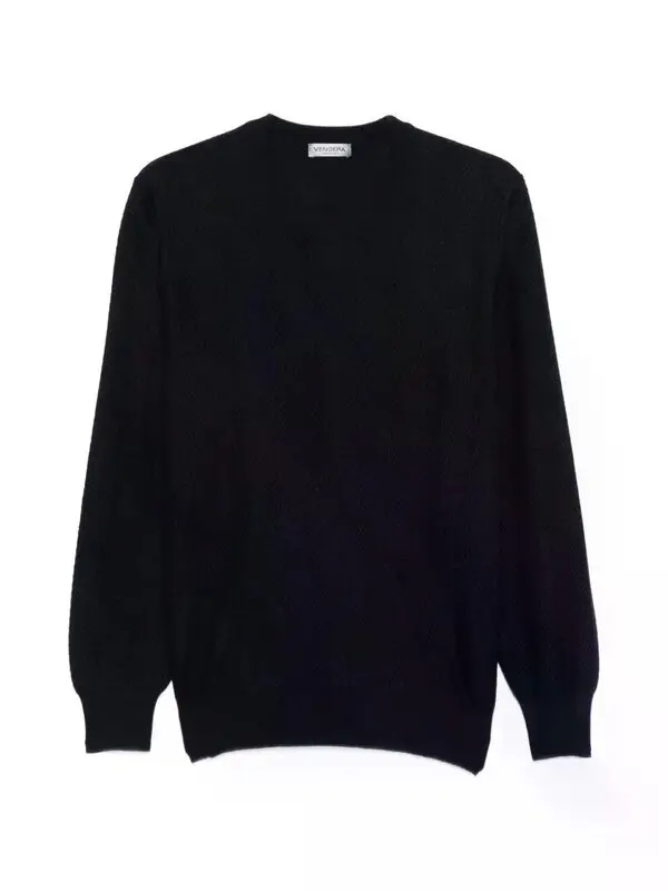 VENGERA Textured Knit Virgin Wool Sweater