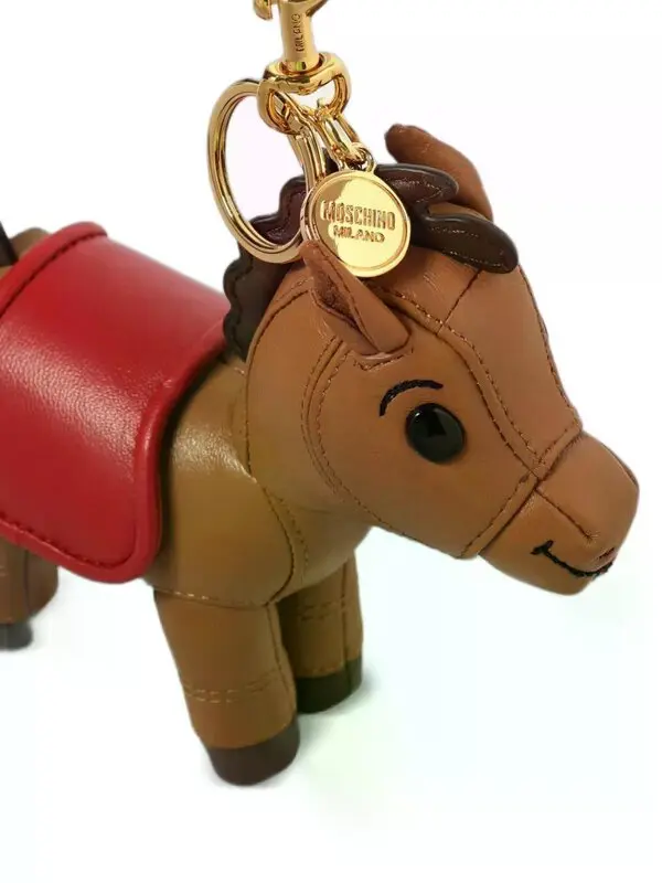 Moschino Horse-shape Keyring - Brown