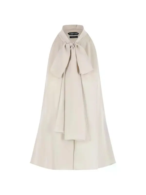 TOM FORD Bow-detail Halterneck Top - Neutrals