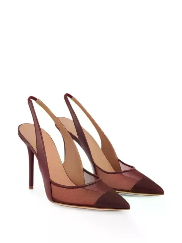 MALONE SOULIERS Arc Mesh-panel Slingback Pumps