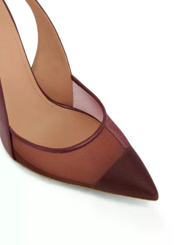 MALONE SOULIERS Arc Mesh-panel Slingback Pumps