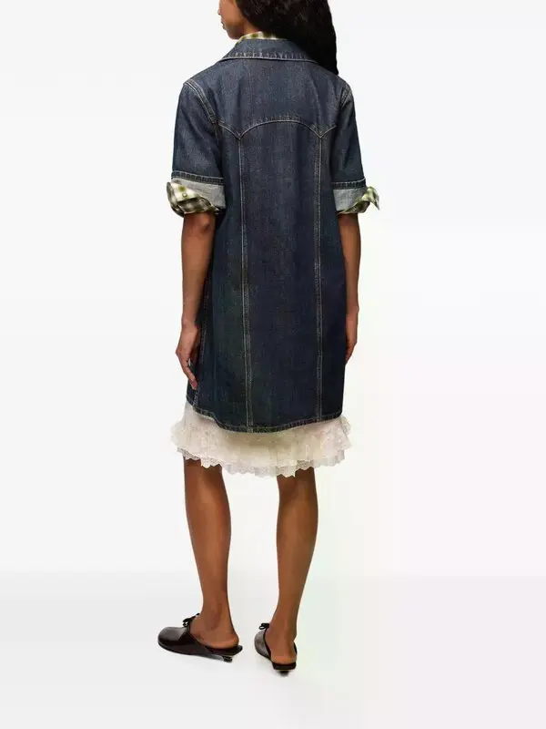 GANNI Mini Dress In Textured Denim
