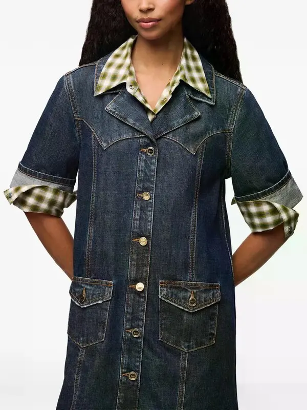 GANNI Mini Dress In Textured Denim