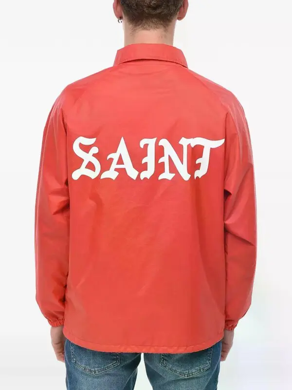 SAINT MXXXXXX Logo Print Snap-button Jacket