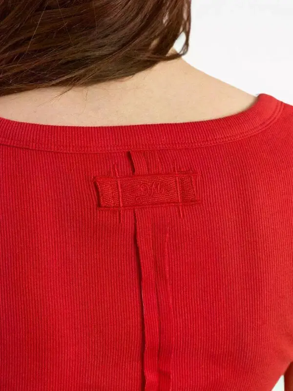 DAMSON MADDER Paige Lace-trim V-neck T-shirt