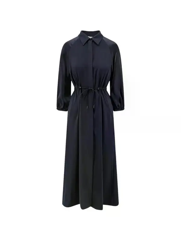 Max Mara Drawstring Silk Maxi Dress