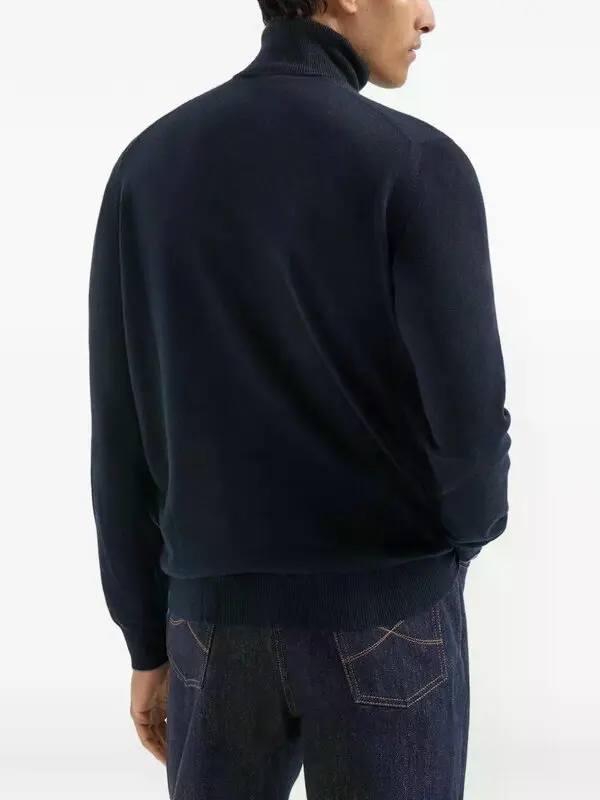 Brunello Cucinelli High-neck Cashmere Sweater - Blue