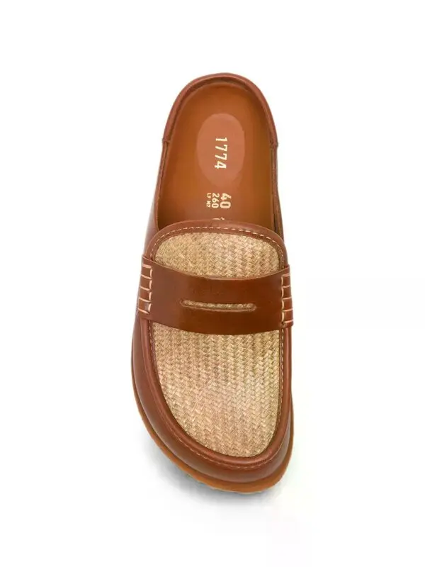 BIRKENSTOCK Naples Raffia-panel Mules