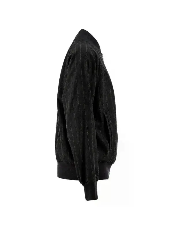 Brunello Cucinelli Pinstripe Zip-up Bomber Jacket