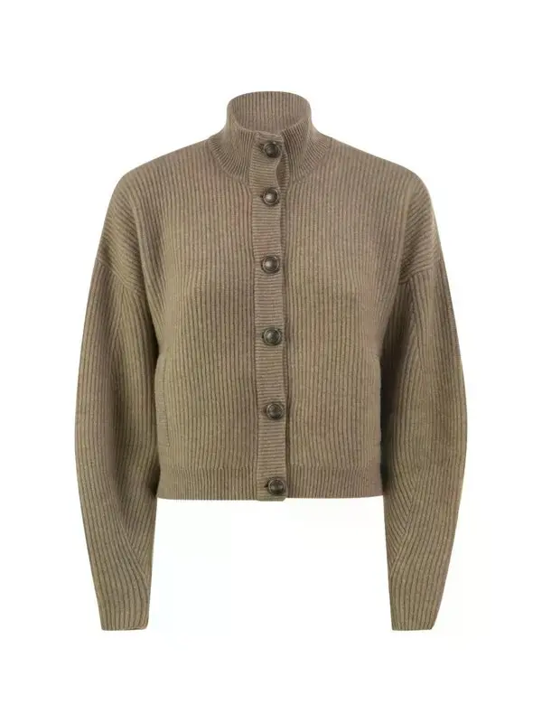 Brunello Cucinelli English Rib-knit Cashmere Cardigan - Brown