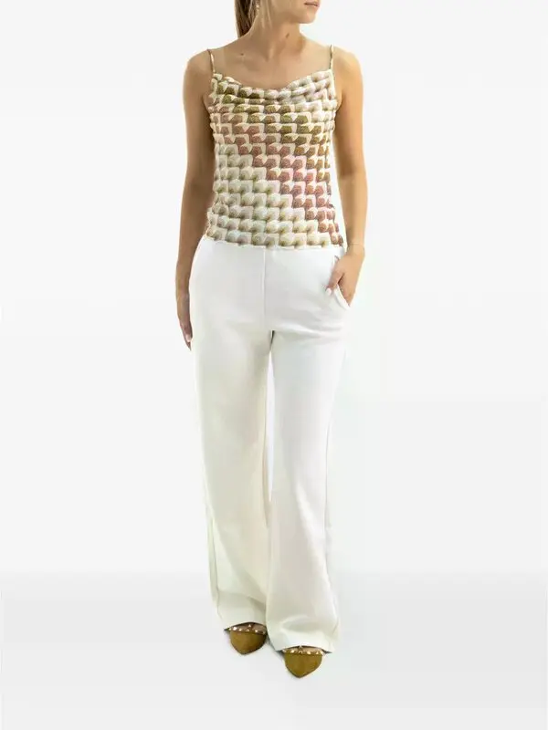 Missoni Lace Motif Top With Draped Neckline - Neutrals