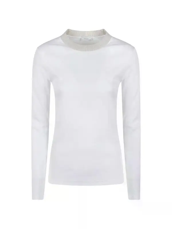 Peserico Metallic-trim Long-sleeve T-shirt - White