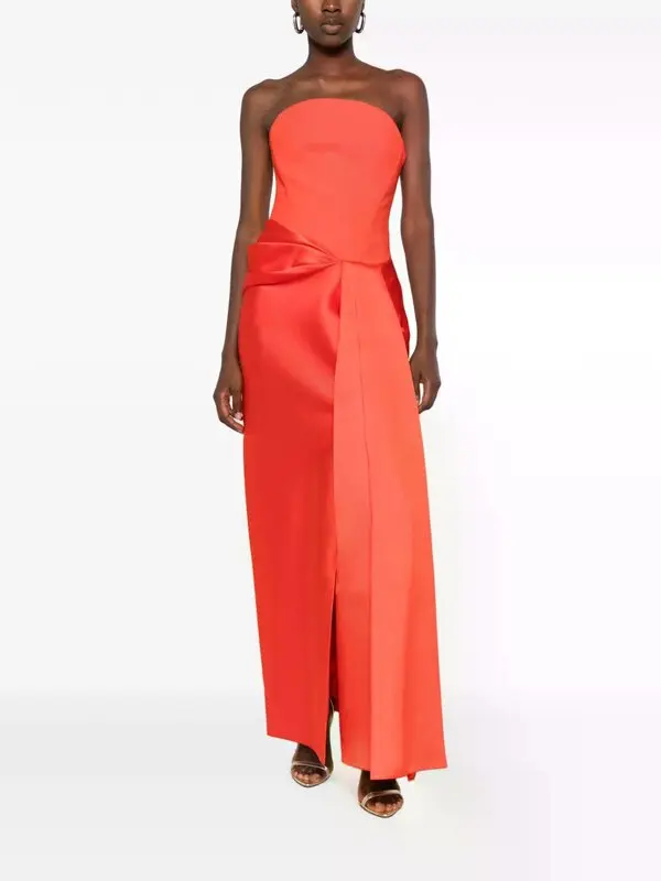 Solace London Strapless Draped Maxi Dress