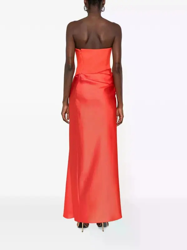 Solace London Strapless Draped Maxi Dress