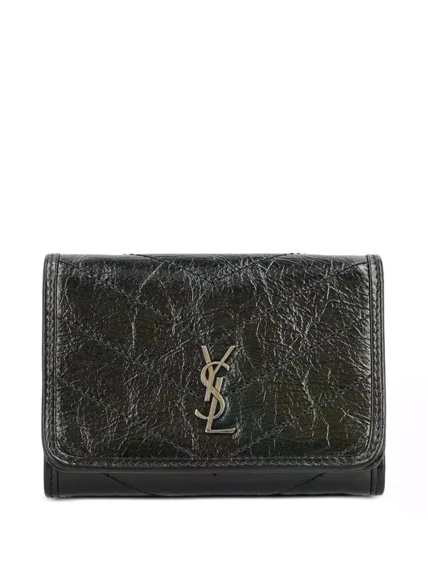 Saint Laurent Tri-fold Leather Wallet - Black
