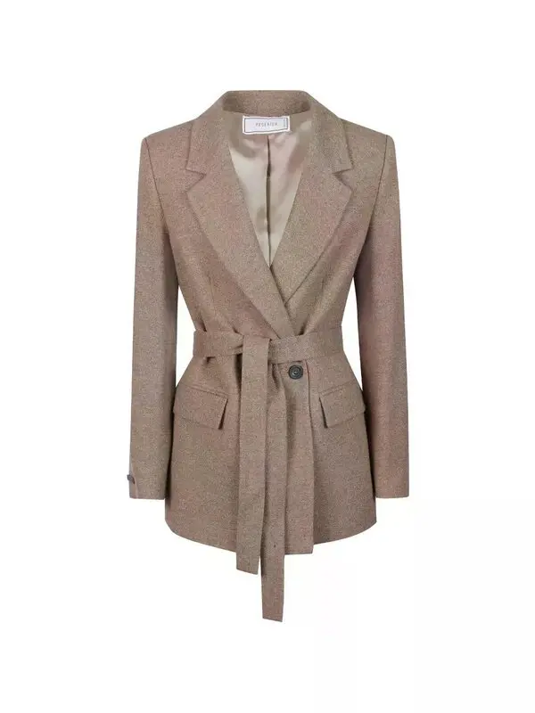 Peserico Belted Notch-lapel Blazer - Neutrals
