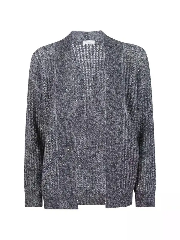 Peserico Sequin-embellished Open-knit Cardigan