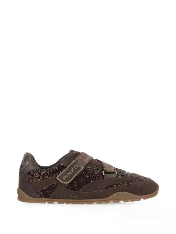 Pinko Sequin-embellished Touch-strap Sneakers