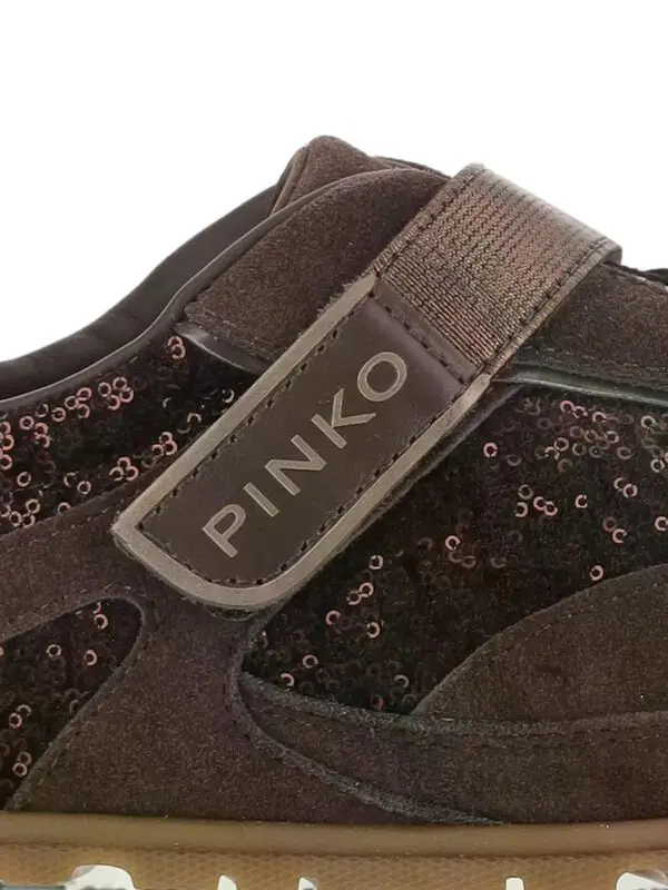 Pinko Sequin-embellished Touch-strap Sneakers