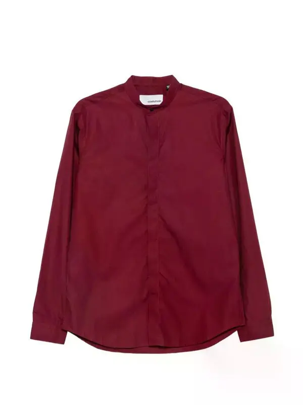 COSTUMEIN Mandarin-collar Concealed-fastening Shirt - Red