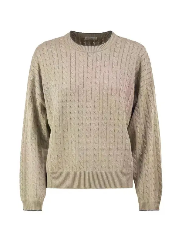 Brunello Cucinelli Cable-knit Shimmering Cotton Sweater