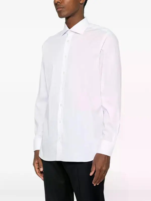 LARDINI Spread-collar Long-sleeve Shirt - White