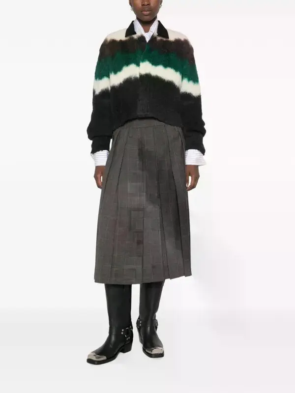 Sacai Zigzag-knit Cropped Jacket