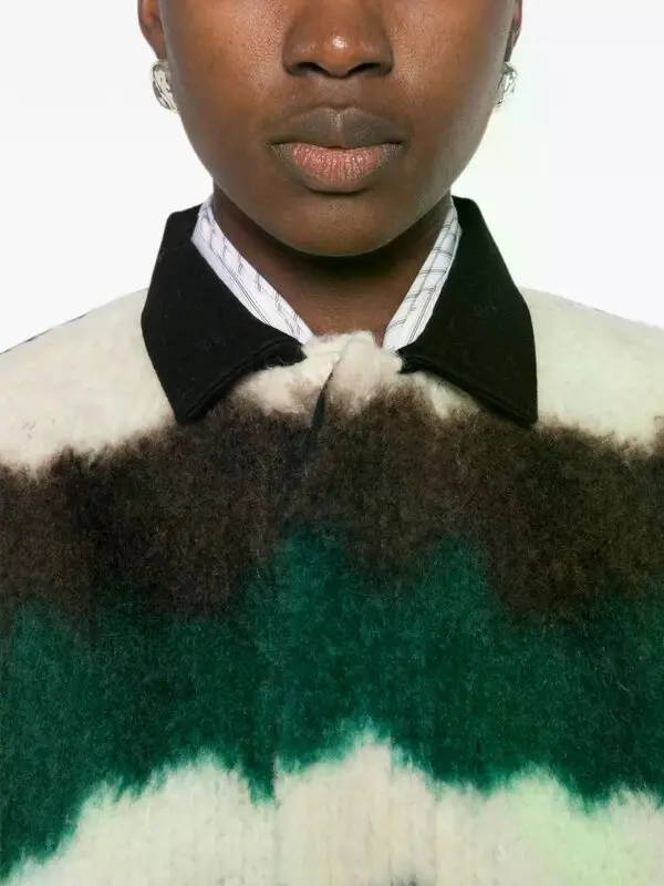 Sacai Zigzag-knit Cropped Jacket