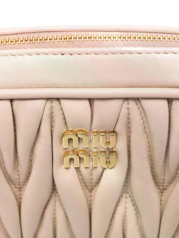 Miu Miu Matelassé Nappa Leather Pouch - Pink