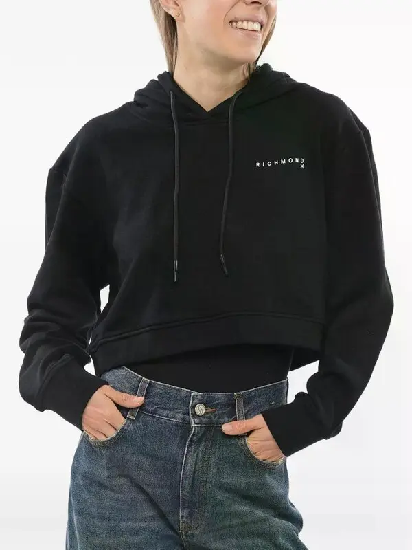 John Richmond Logo-print Cropped Hoodie