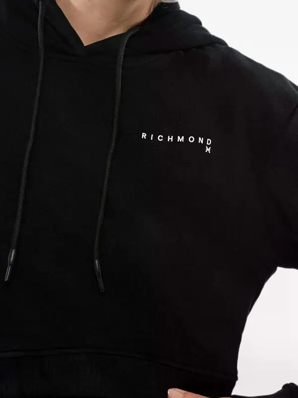 John Richmond Logo-print Cropped Hoodie