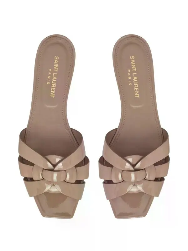Saint Laurent Tribute Mules In Patent Leather