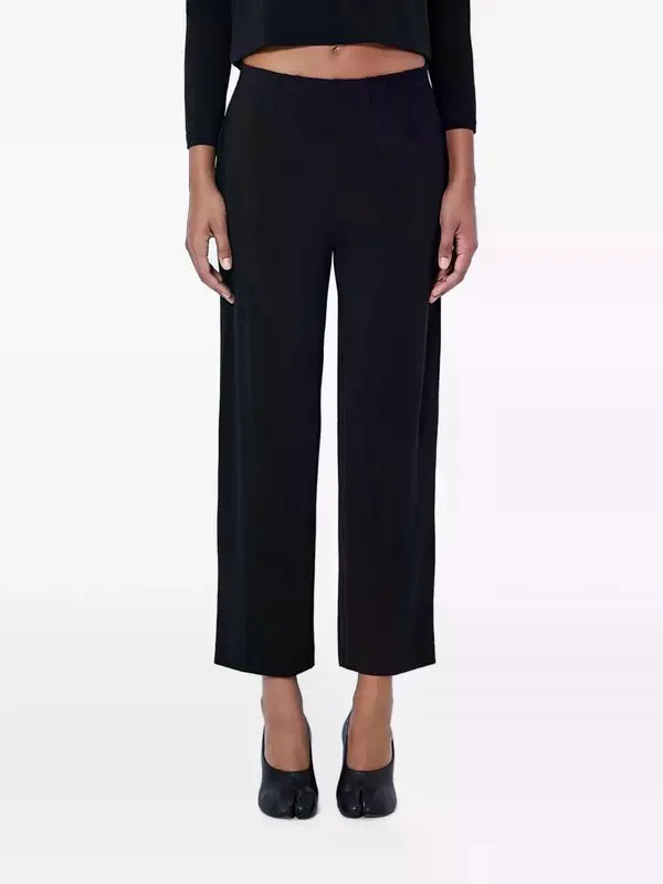 Issey Miyake Elasticated-waist Straight-leg Trousers - Black