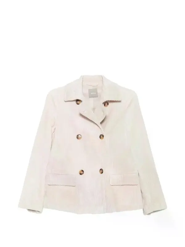 KILTIE Double-breasted Corduroy Blazer - Neutrals
