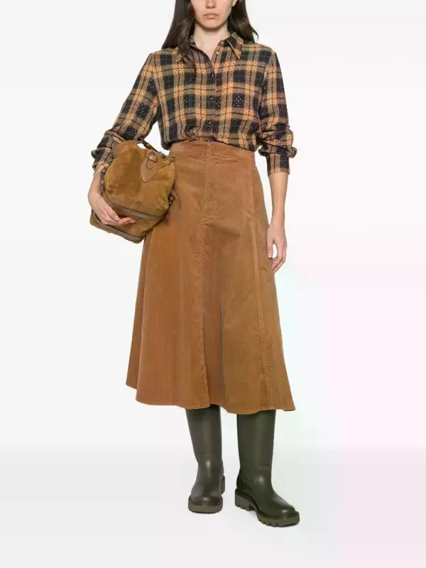 Pinko Rhinestone-embellished Checked Shirt