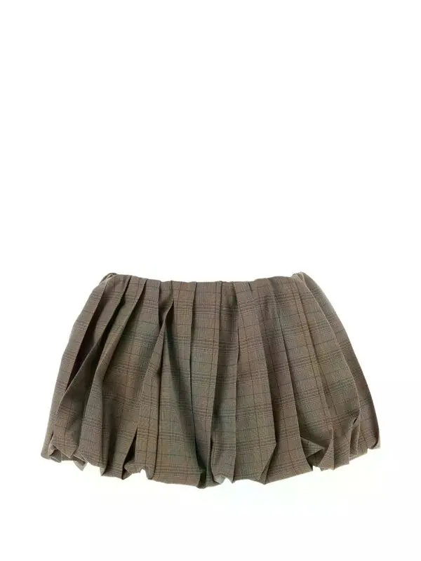 Miu Miu Prince Of Wales-check Bubble Wool Mini Skirt