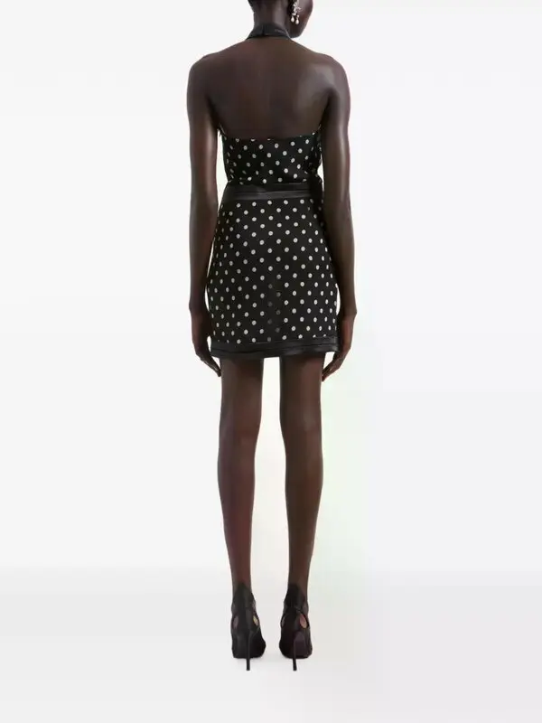 Nina Ricci Polka-dot Halterneck Mini Dress