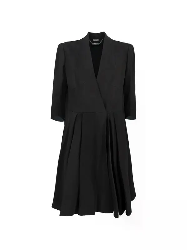 Alexander McQueen Pleated Wrap-style Mini Dress - Black