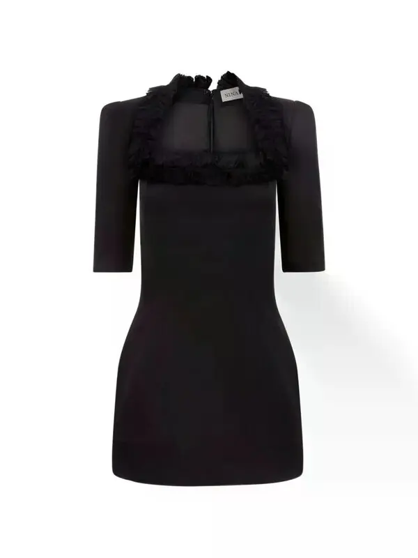 Nina Ricci Ruffle-trim Mini Dress - Black