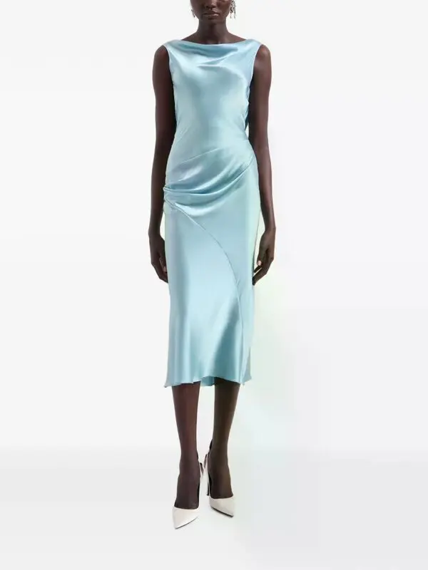 Nina Ricci Asymmetrical Open-back Midi Dress - Blue