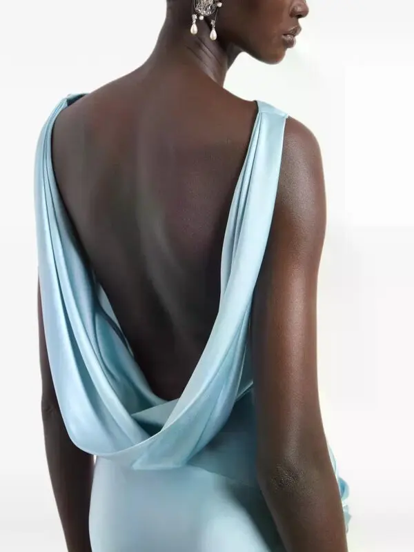 Nina Ricci Asymmetrical Open-back Midi Dress