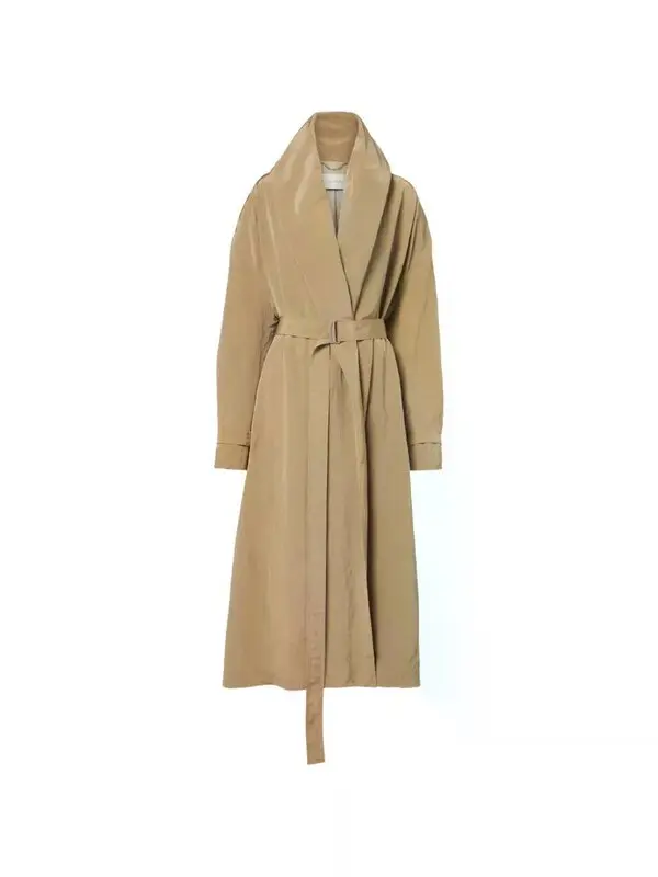 Magda Butrym Belted Shawl-collar Trench Coat