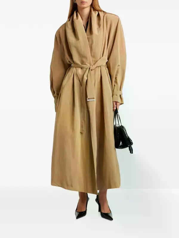Magda Butrym Belted Shawl-collar Trench Coat