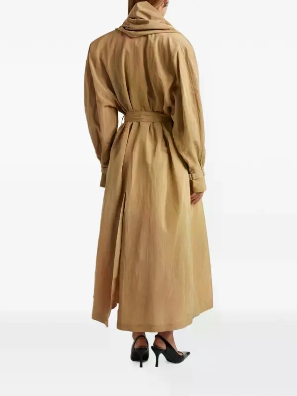 Magda Butrym Belted Shawl-collar Trench Coat